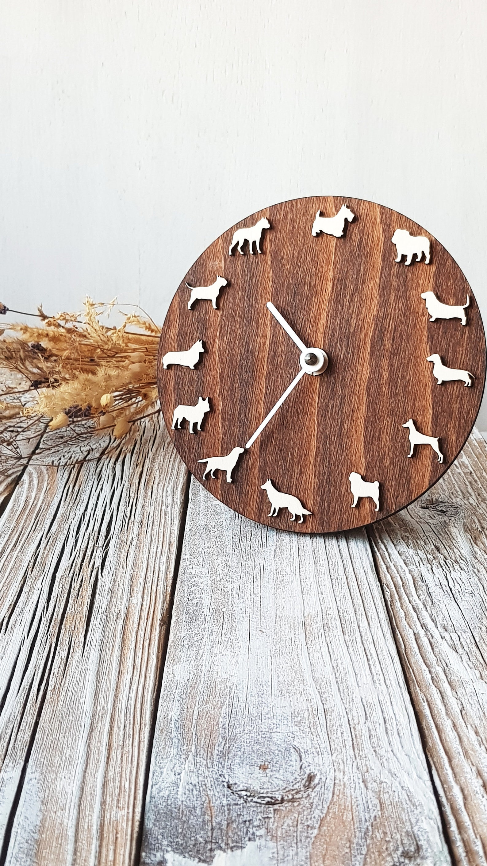 Desk clock with Dogs Dog clock with different breeds Pet | Etsy