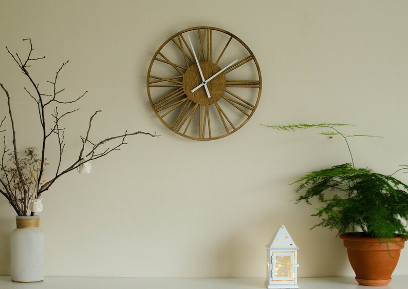 Carved Wood Clock Roman Numerals Wooden Wall Art Clock - Etsy