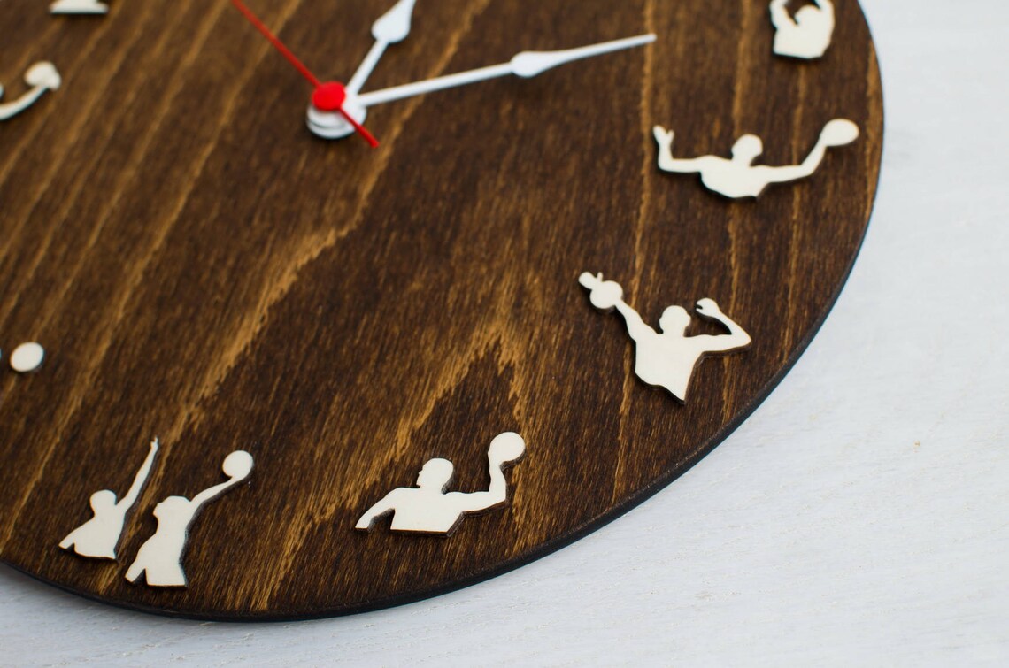 Water polo clock Home sport decor Water polo art wall | Etsy