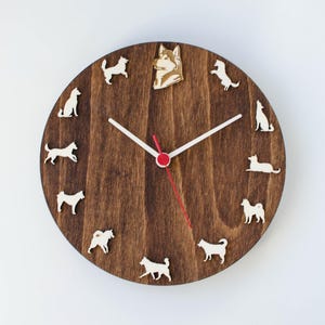 Husky Portrait Wood Clock | Family Dog Love | Husky Art Wall Decor ...