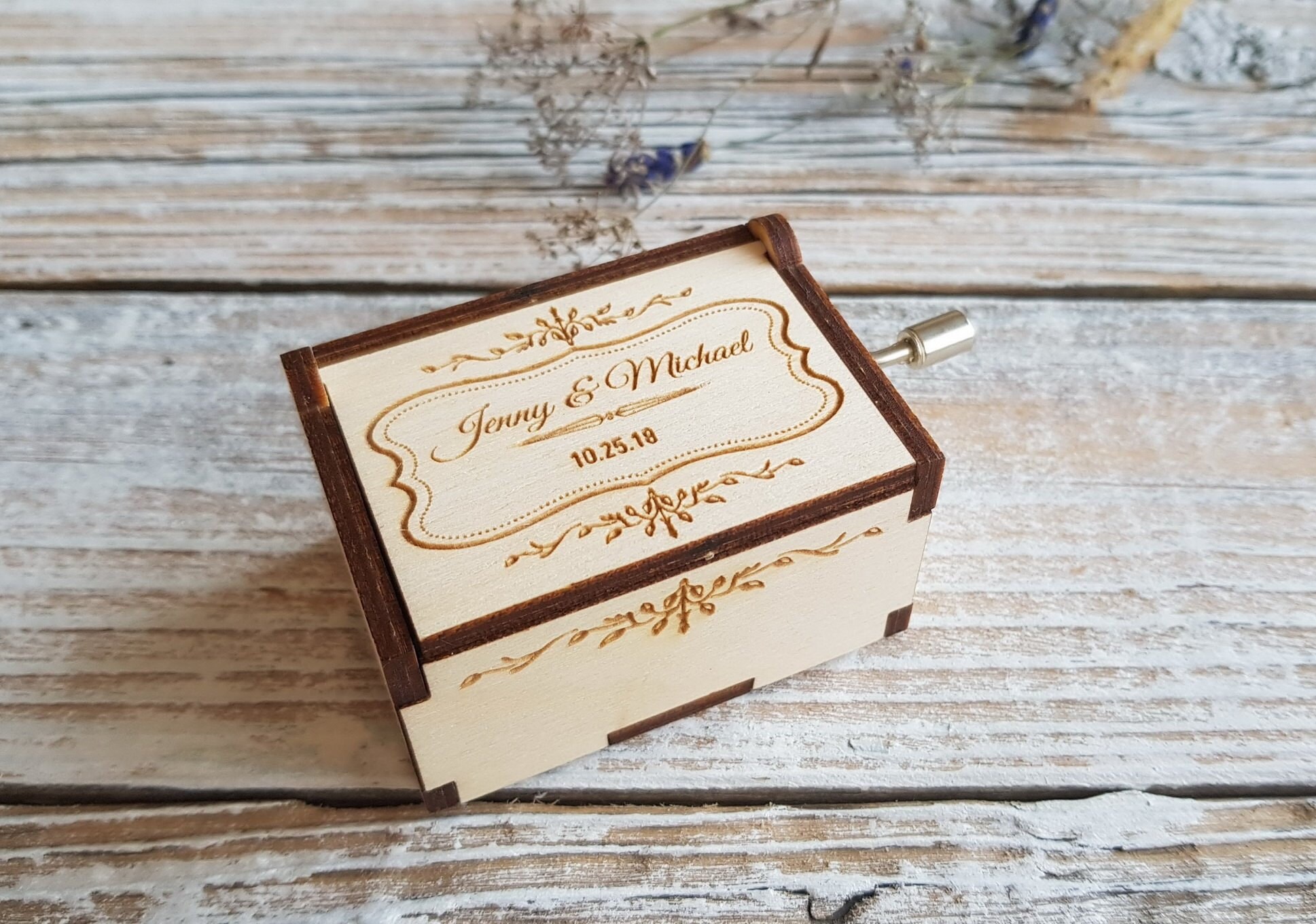 Music Box Personalized Gift for Couple Engraving Wooden - Etsy
