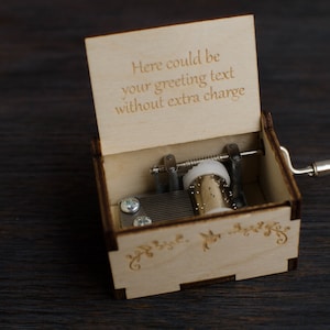 Music Box Personalized Gift for Couple | Engraving Wooden Music Box ...