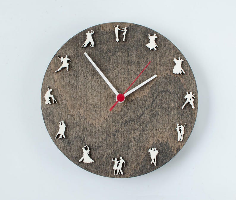 Ballroom Dance Clock, Wooden Gift for Dancing Couple, Dance Studio ...