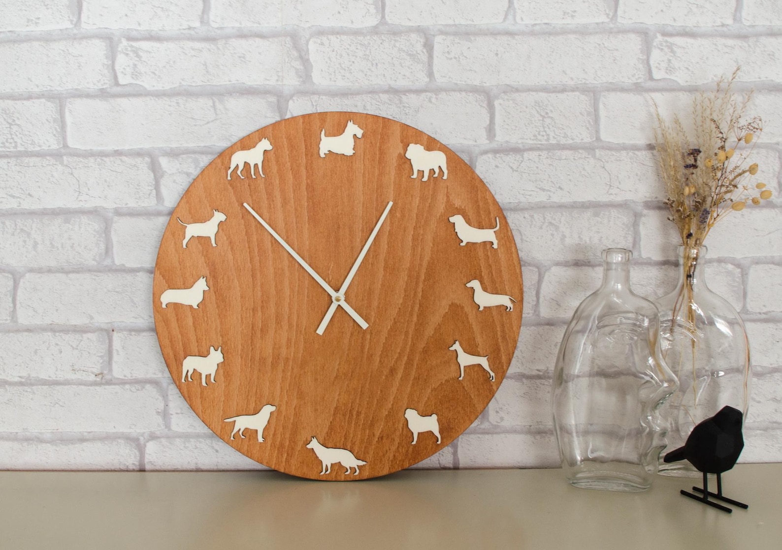 Wooden Dog Breed Wall Clock | Pet Lover Gift | Vet Clinic Decor - Etsy