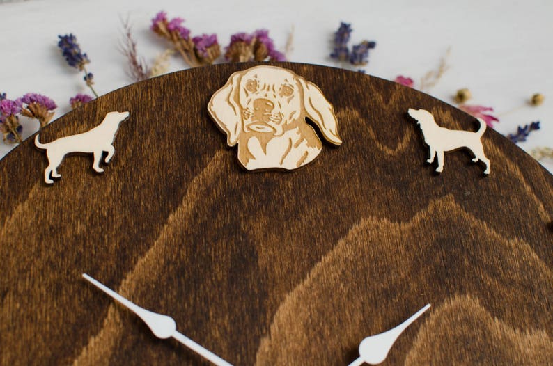 Beagle Dog Clock Beagle Portrait Clock Gift for Dog Lovers | Etsy