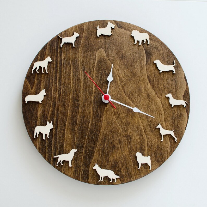 Dog clock with different breeds set1 Dog family gift pet | Etsy