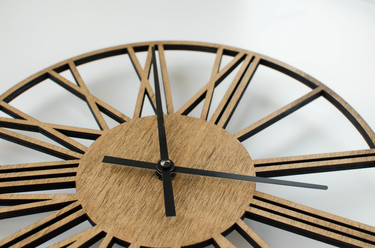 Carved Wood Clock Roman Numerals Wooden Wall Art Clock - Etsy