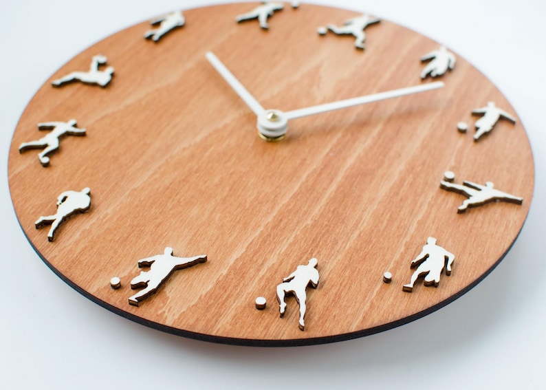 Handmade Wooden Soccer Clock, European Football Decor - Etsy