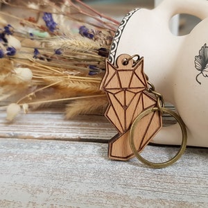 Fox Geometric Keychain Modern Animal Design of Keychain | Etsy