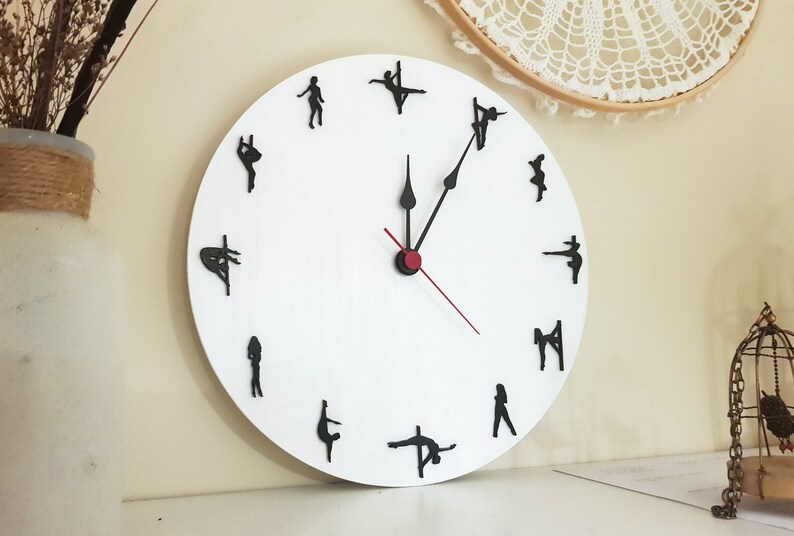 Handmade Pole Dance Wooden Wall Clock, Personalized Gift - Etsy