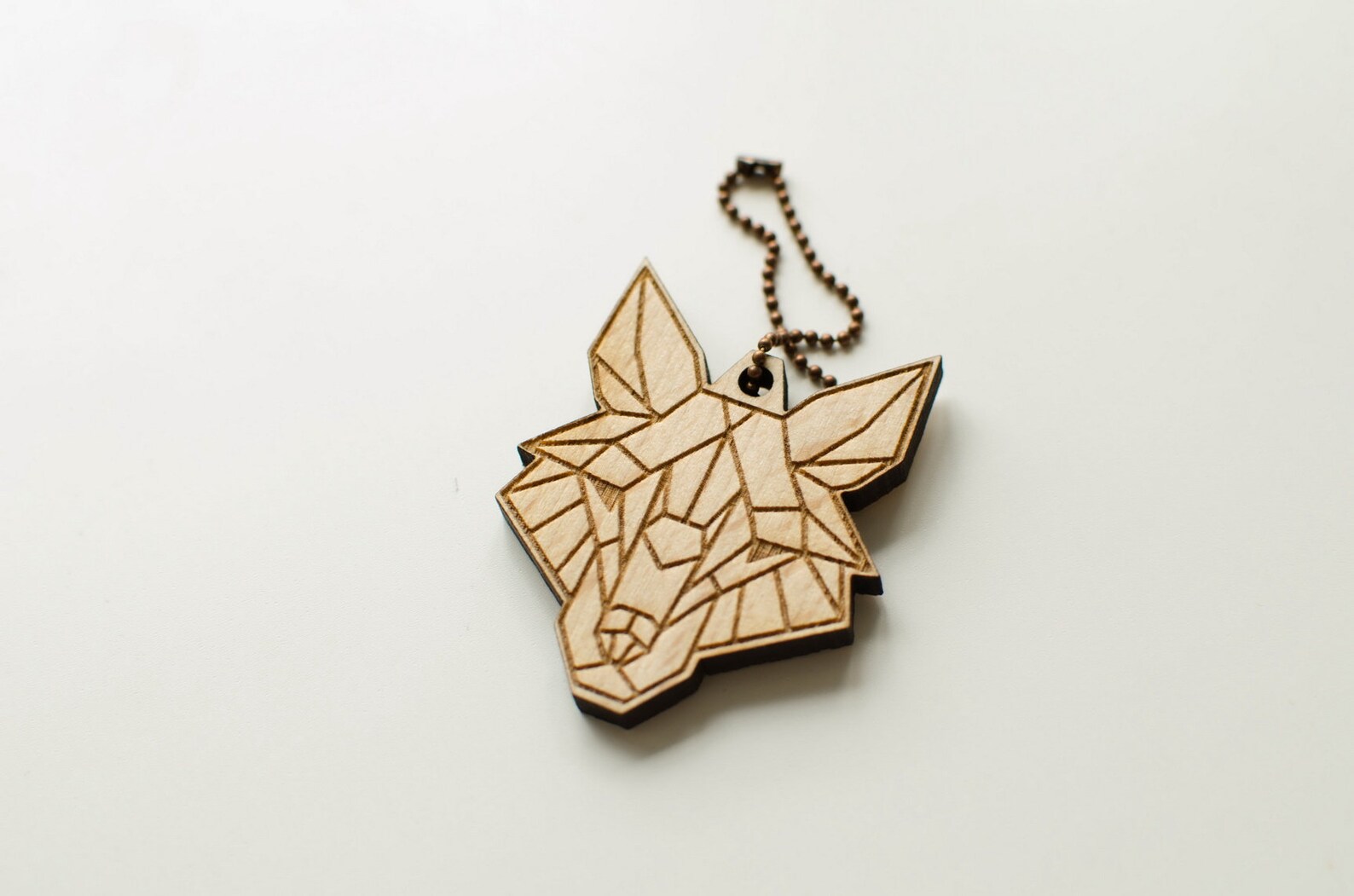 Fox Head Geometric Keychain Modern Animal Design of Keychain - Etsy