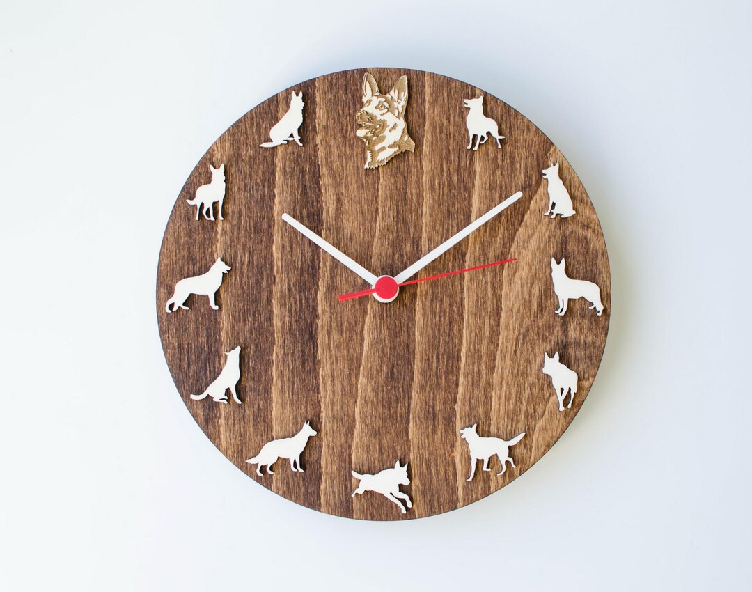 German Shepherd Portrait Clock Different Colors and Sizes| German ...