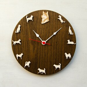 Husky Portrait Wood Clock Family Dog Love Husky Art Wall Decor Present ...