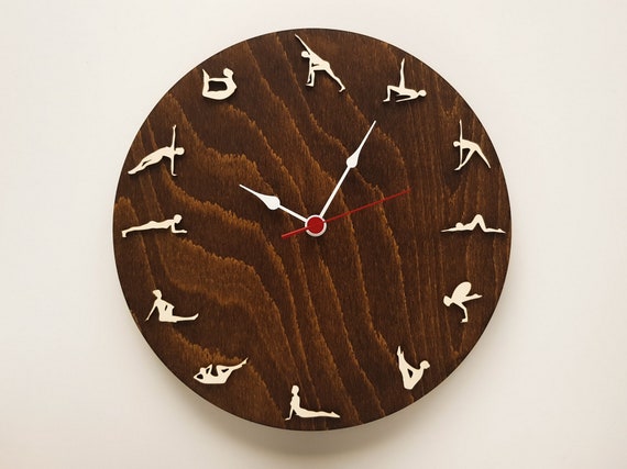 Pilates Clock Pilates Yoga Stretching Wood Wall Clock - Etsy