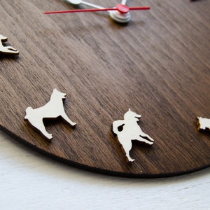 Husky Portrait Wood Clock Family Dog Love Husky Art Wall Decor Present ...