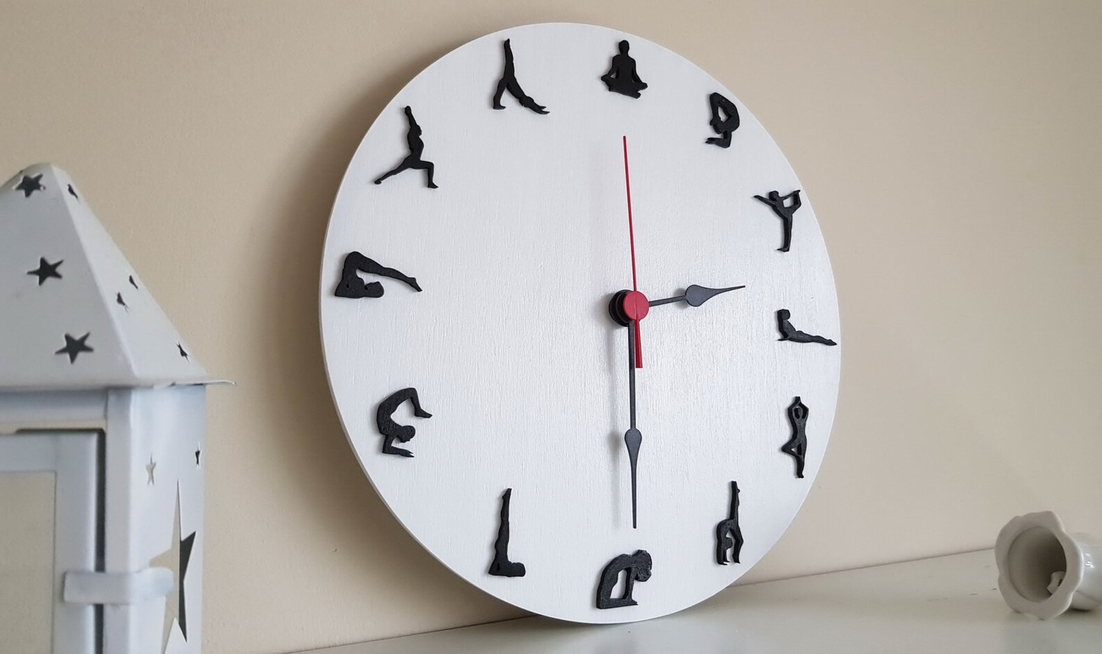 Yoga clock Yoga gift wood wall clock Zen Om gift for yoga - Etsy España