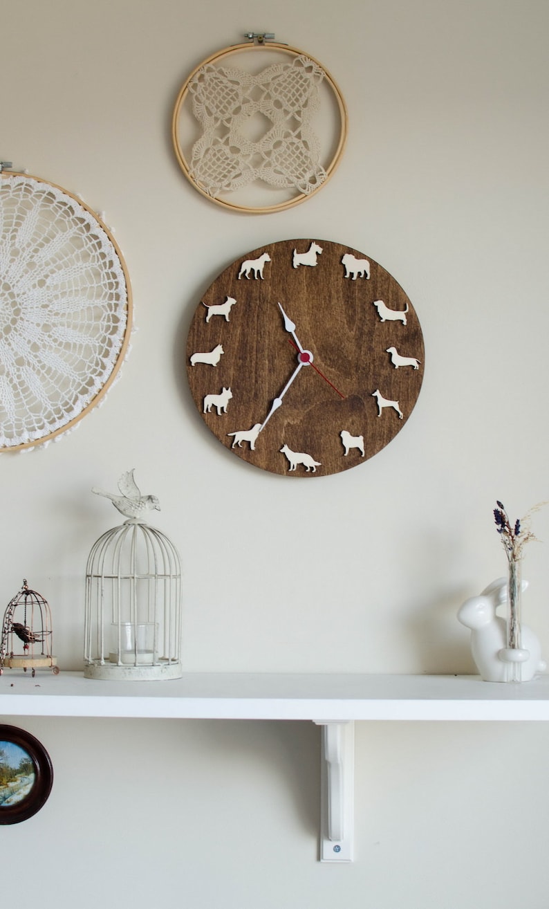 Wooden Dog Breed Wall Clock | Pet Lover Gift | Vet Clinic Decor - Etsy