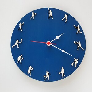 Tennis Wooden Clock Wall Clock With Tennis Players Figurines - Etsy