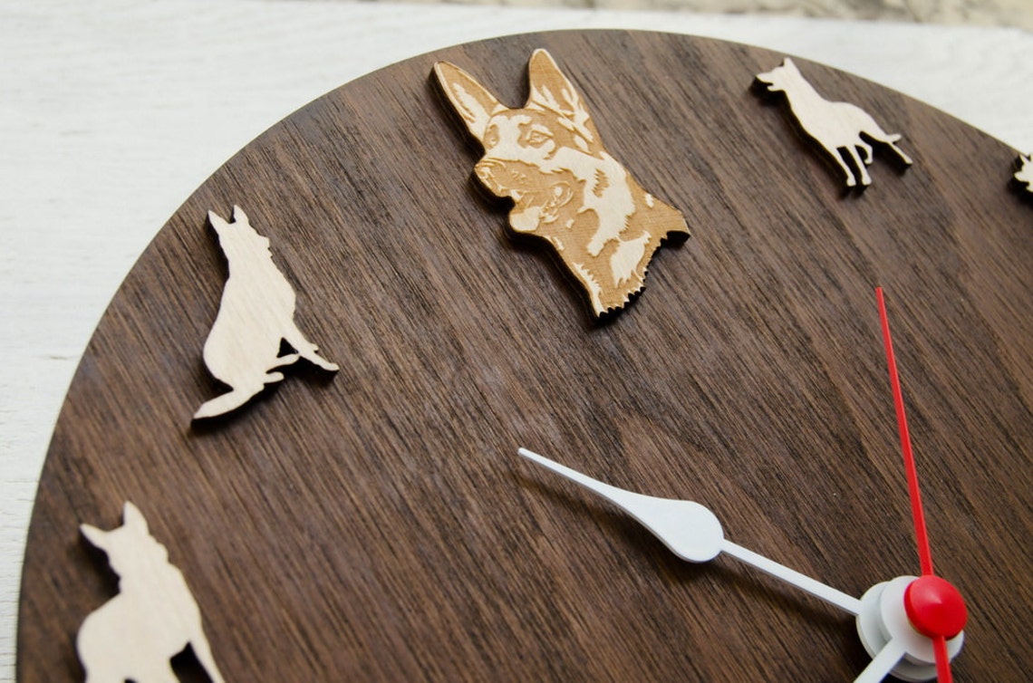 German Shepherd Portrait Clock Different Colors and Sizes - Etsy