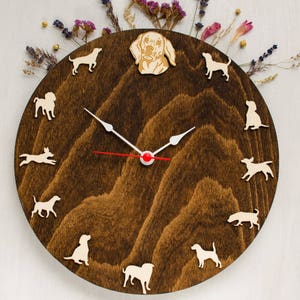 Beagle Dog Clock | Beagle Portrait Clock | Gift for Dog Lovers | Wood ...