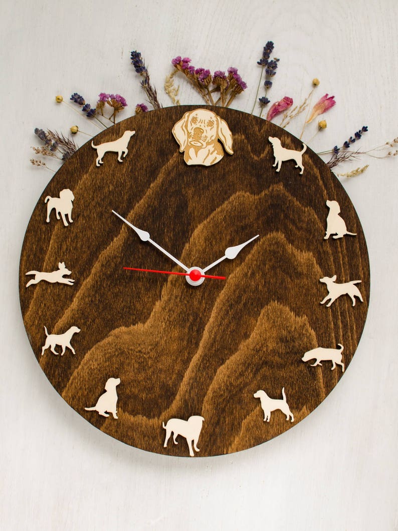 Beagle Dog Clock Beagle Portrait Clock Gift for Dog Lovers | Etsy