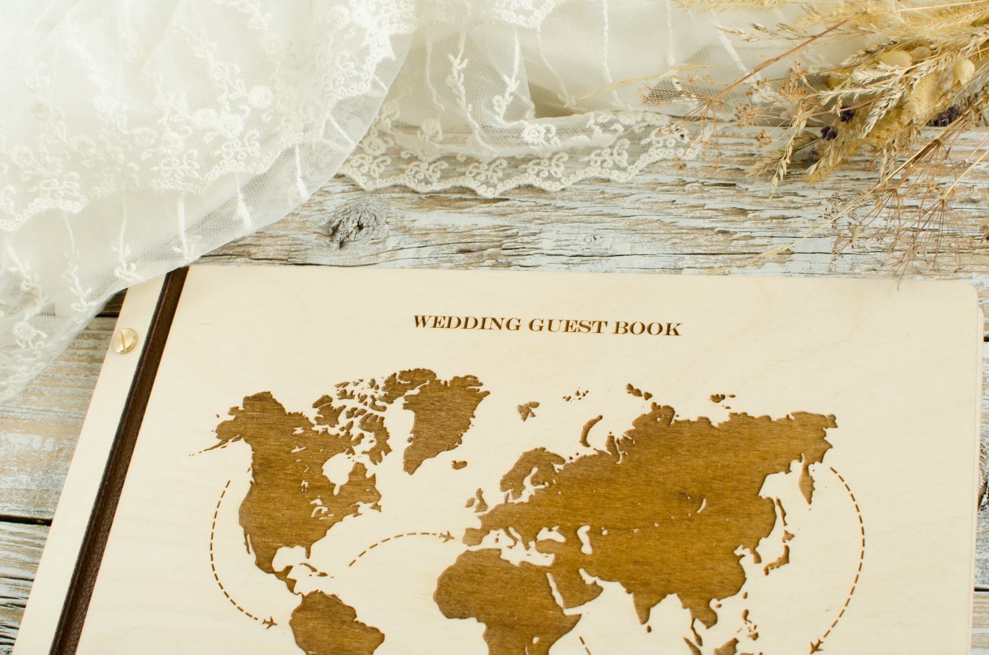 Travel Wood Book A4 Big Wooden World Map Guestbook Travel - Etsy