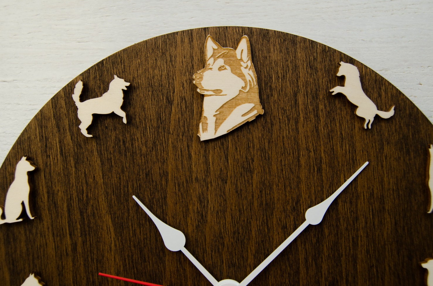 Husky Portrait Wood Clock Family Dog Love Husky Art Wall - Etsy