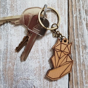 Fox Geometric Keychain, Modern Animal Design of Keychain, Trend Eco ...