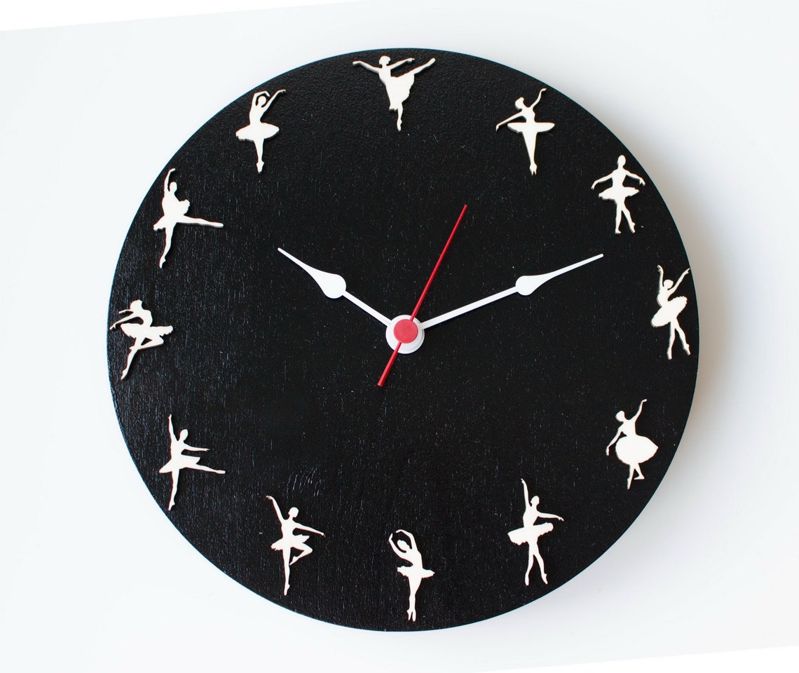 Ballet Wood Clock Wall Clock With Dancing Figures Ballerinas | Etsy