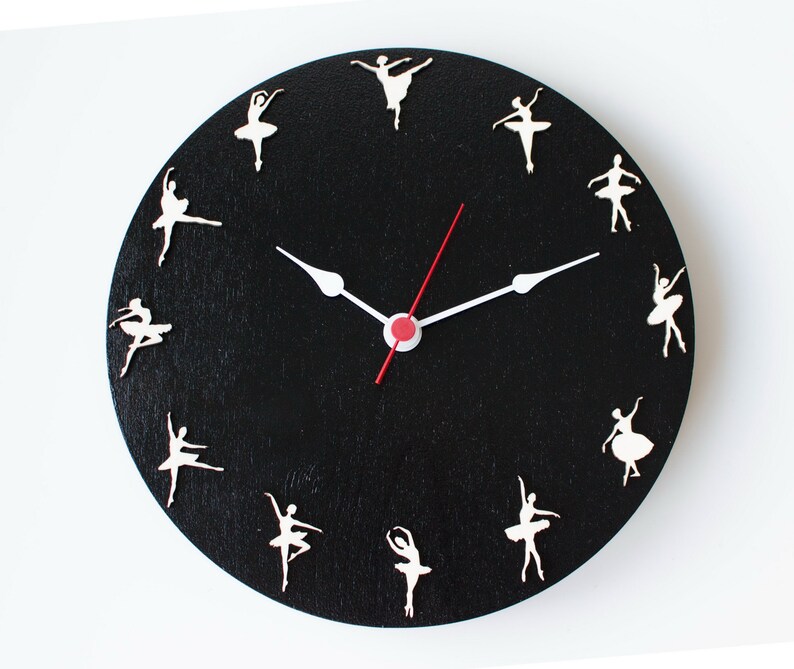 Ballet Wood Clock Wall Clock With Dancing Figures Ballerinas | Etsy