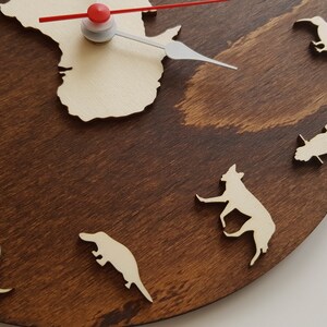 Australia Animals Clock | Wooden Australia Map Clock | Kangaroo Koala ...