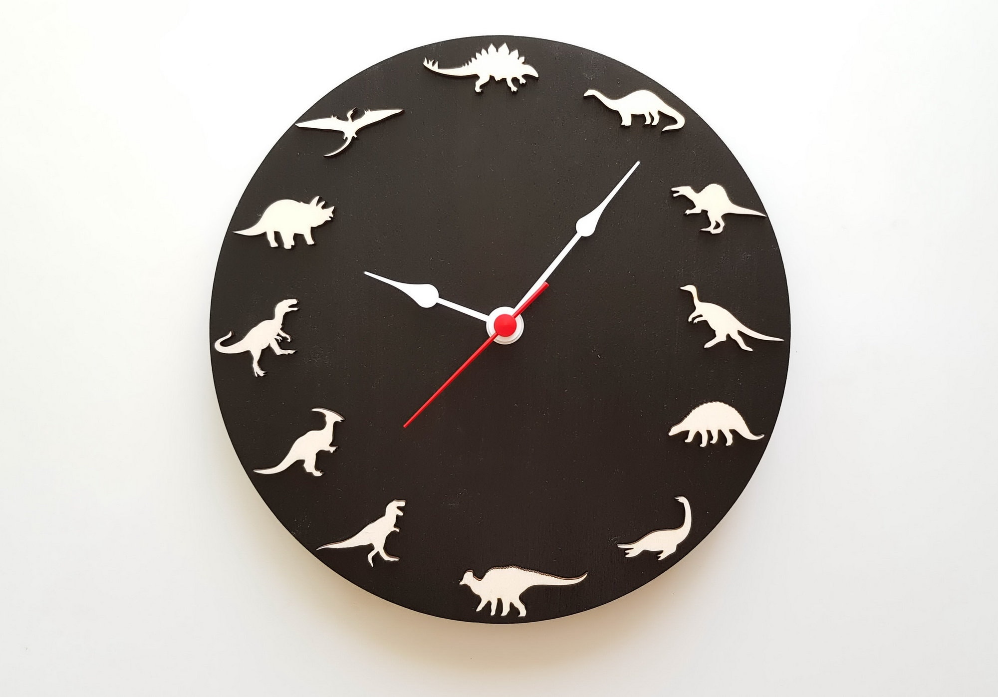 Dinosaurs Wooden Clock Dinosaur Decor Dino Kids Present - Etsy
