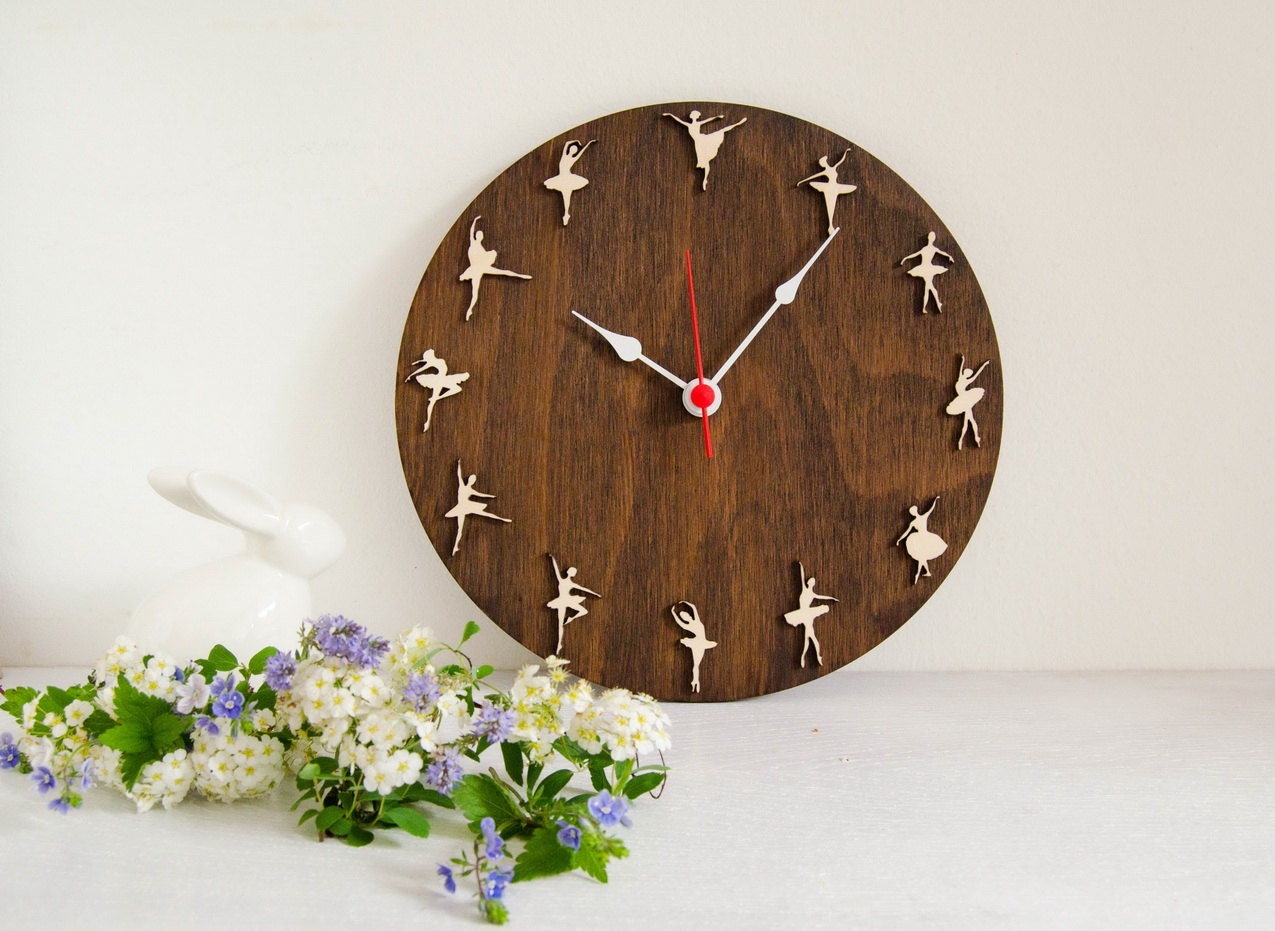 Ballet Wood Clock Wall Clock With Dancing Figures Ballerinas | Etsy