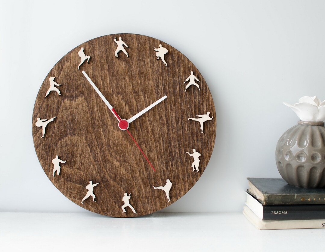 Karate Taekwondo Clock | Taekwondo Karate Decor | Martial Arts Wood ...