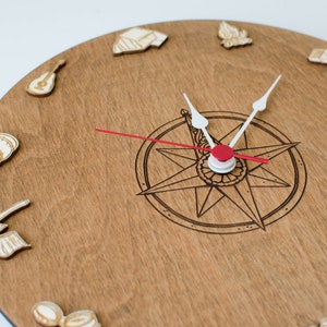 Scout Wood Clock With Compass Wooden Wall Art Clock With - Etsy