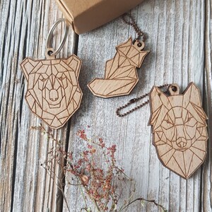 Fox Geometric Keychain, Modern Animal Design of Keychain, Trend Eco ...