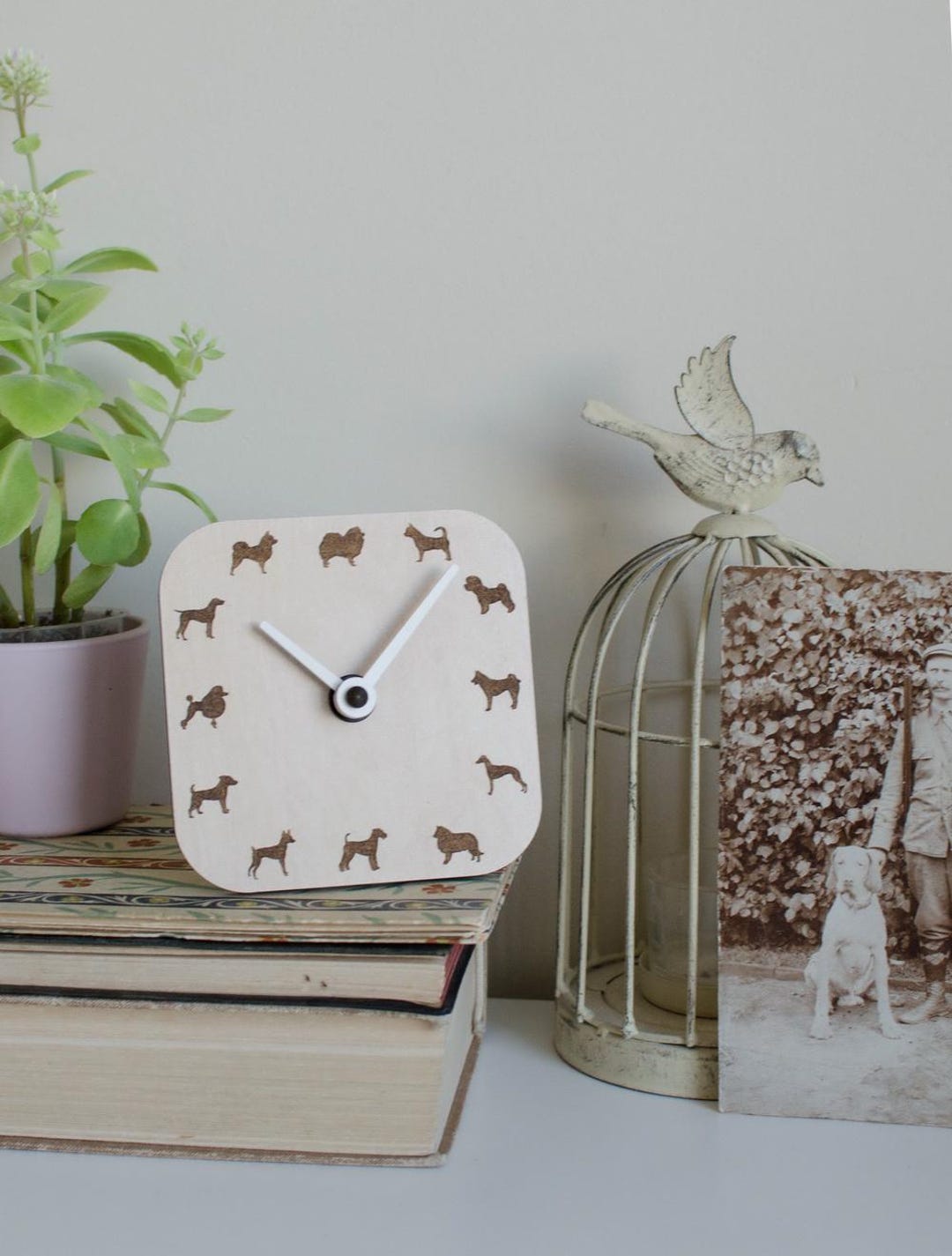 Dog Breeds Desk Clock: Engraved MDF Table Clock - Etsy