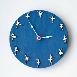 Ballet Wood Clock | Wall Clock With Dancing Figures Ballerinas ...