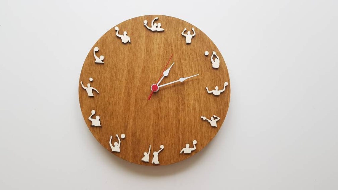 Water Polo Clock Home Sport Decor Water Polo Art Wall | Etsy