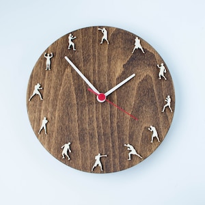 Boxing Clock, Wall Clock With Boxers, Martial Arts Home Decor, Gift for ...