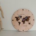 World Map Clock Travel Wooden Wall Clock Wanderlast Gift - Etsy