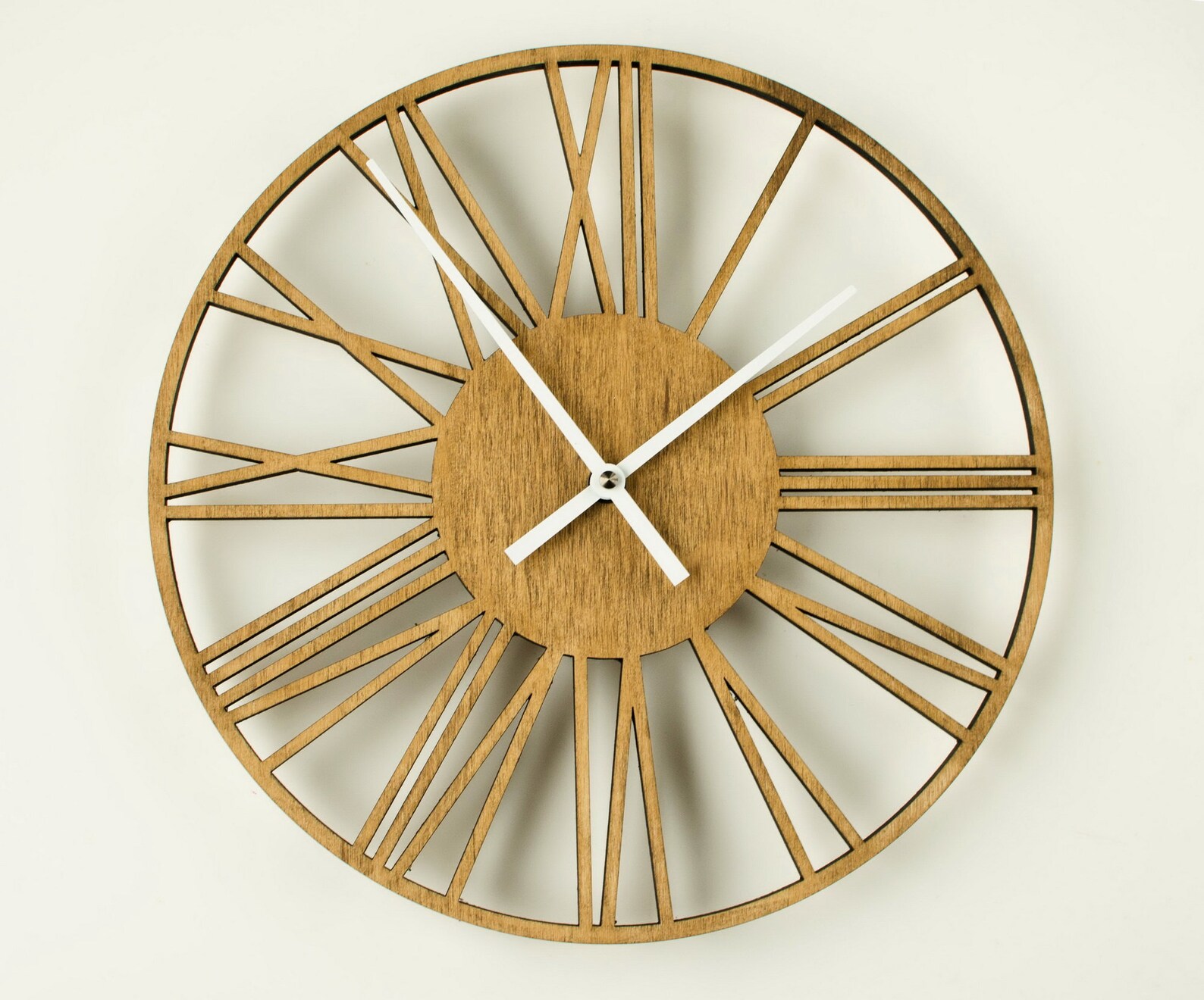 Carved Wood Clock Roman Numerals Wooden Wall Art Clock - Etsy