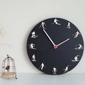 Personalized Ski Clock Ski Decor Skier Wall Art Decor Gift for Extreme ...