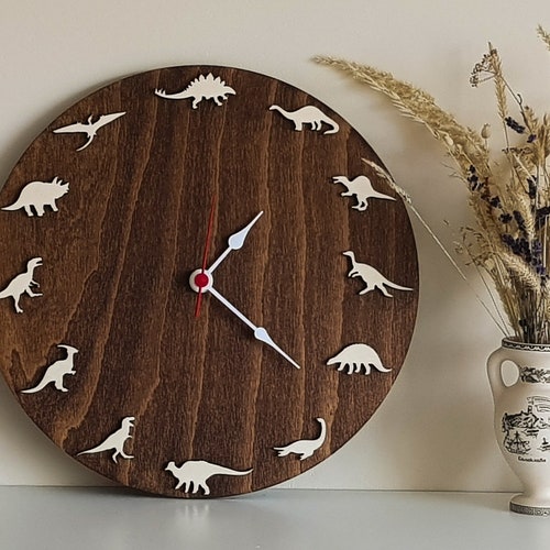 Wooden T-rex Dinosaur Wall Clock - Etsy