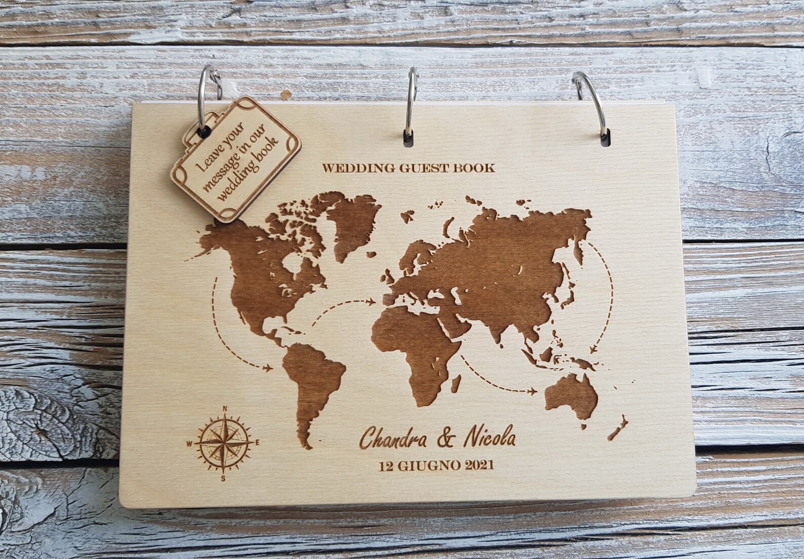 World Map Guestbook Travel Wedding Album Destination - Etsy