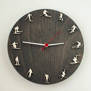 Personalized Ski Clock Ski Decor Skier Wall Art Decor Gift for Extreme ...
