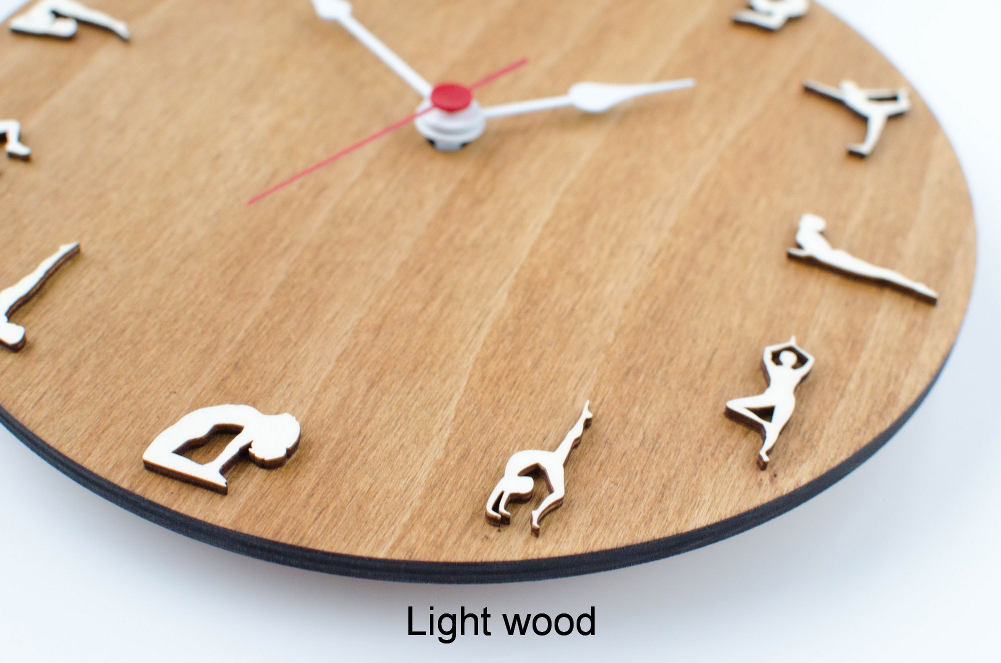 Yoga clock Yoga gift wood wall clock Zen Om gift for yoga - Etsy España