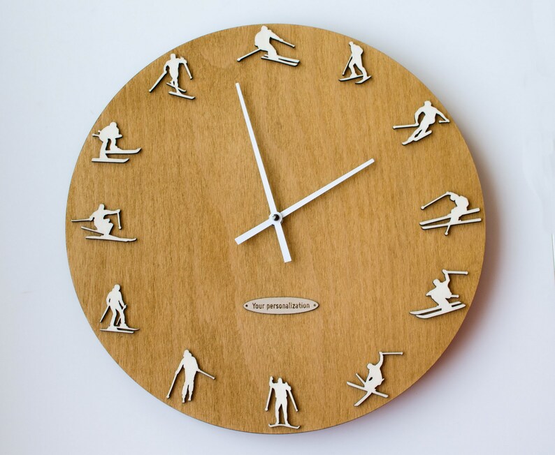 Personalized Ski Clock Ski Decor Skier Wall Art Decor - Etsy