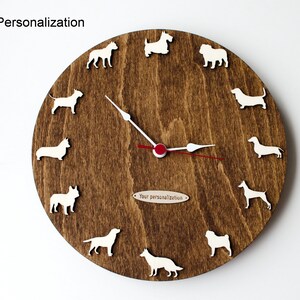 Dog Clock With Different Breeds Set1 | Dog Family Gift | Pet Lovers ...