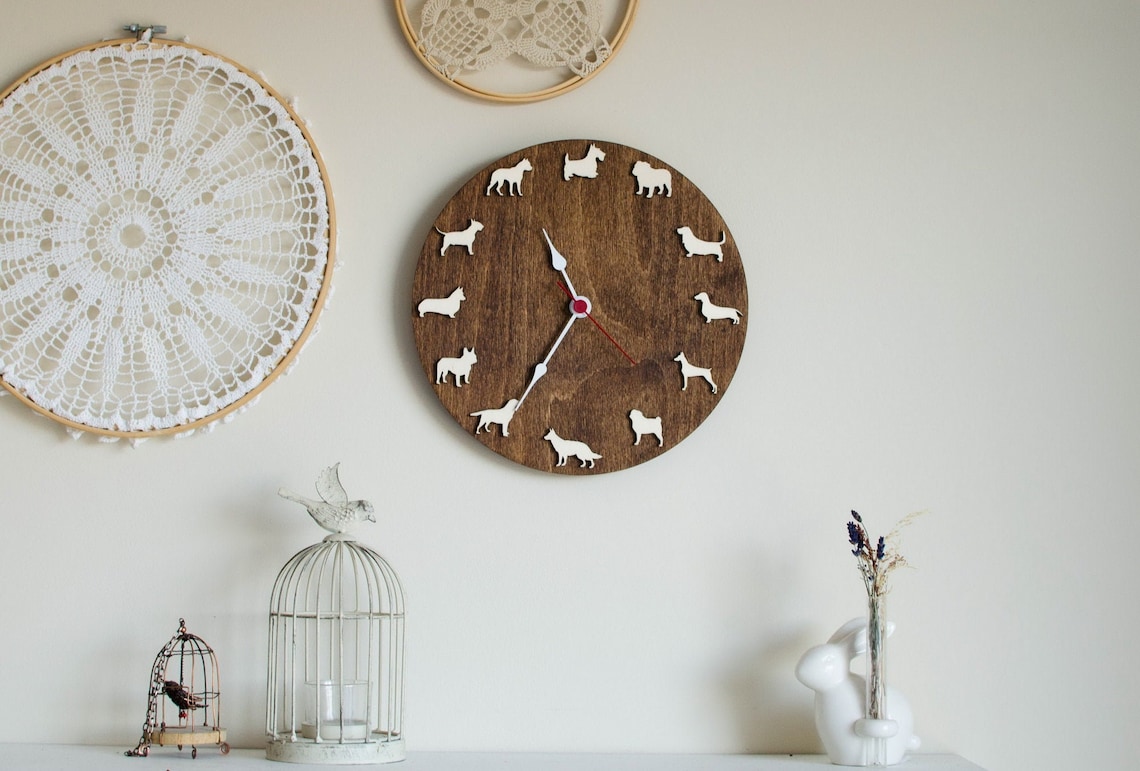 Handmade Wooden Dog Breed Clock – Personalized Pet Lover Gift - Etsy